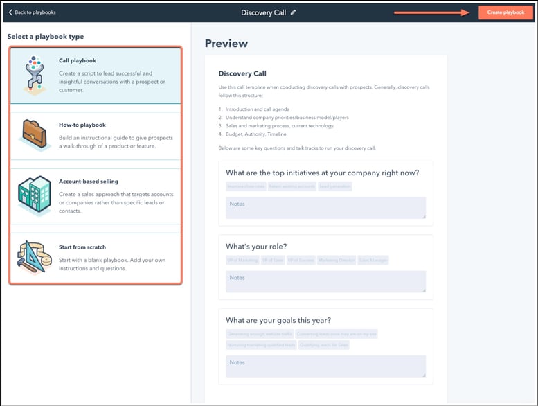 HubSpot Playbooks nu beschikbaar in Sales en Service Hub Pro